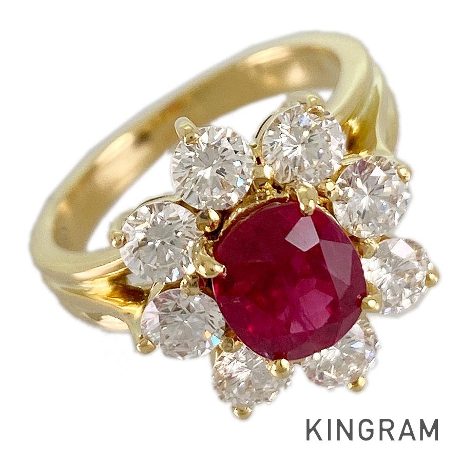 Ring Yellow gold Ruby diamond – kingram-japan