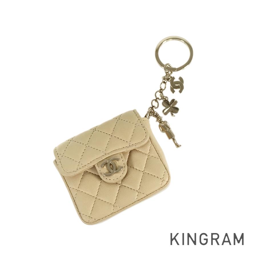 CHANEL Mini Mini Matelasse Bag Key Ring Key Holder Bag Charm COCO Mark ...